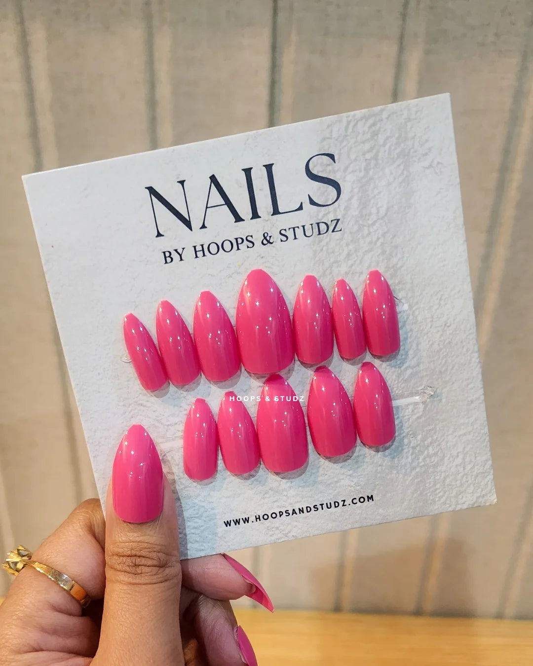 Barbie Pink Almond Shape Press on Nails - N006 – Hoops & Studz