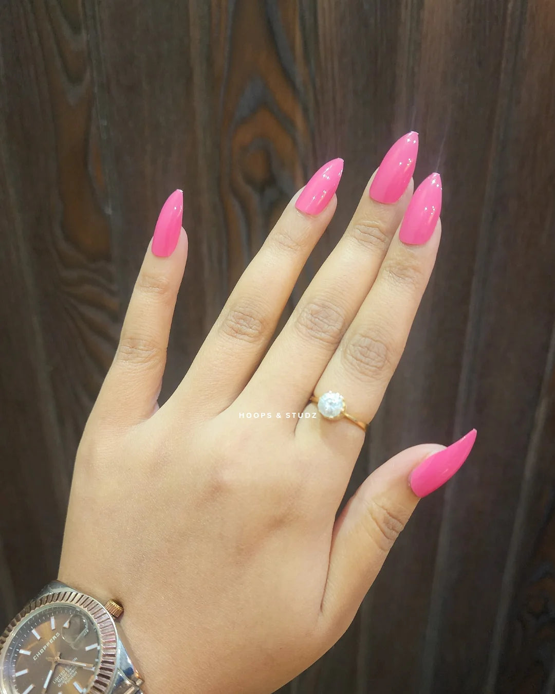 Barbie Pink Almond Shape Press on Nails - N006 – Hoops & Studz